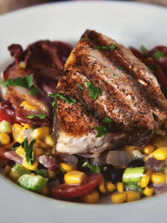 Blackened Swordfish with Maque Choux Story - Girl Carnivore