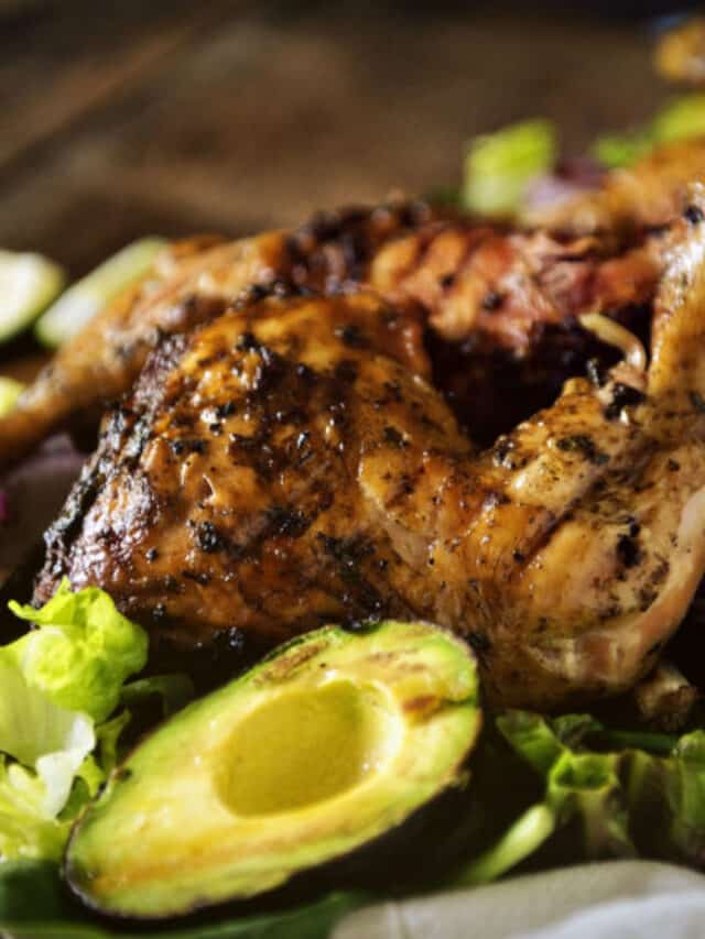 Smoked Leg Quarters with Grilled Avocado, Scallion, and Red Onion Story ...