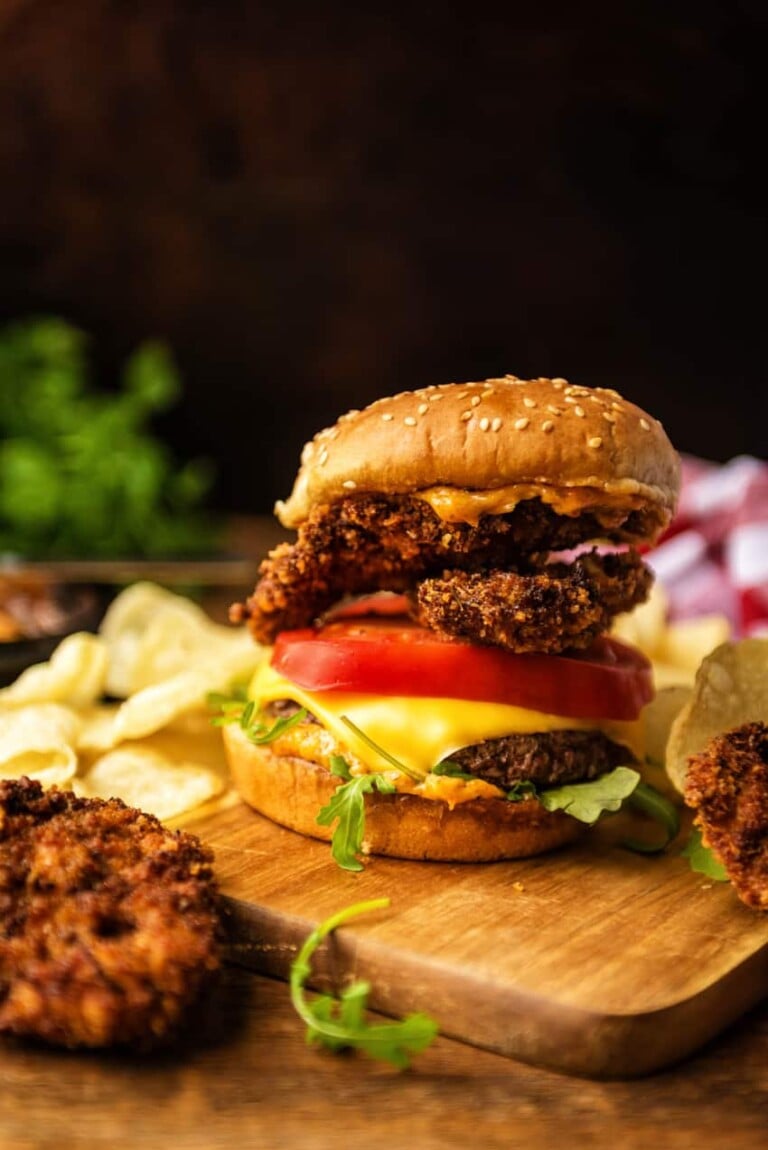 Surf & Turf Burger with Fried Oysters | Kita Roberts | Girl Carnivore