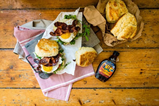 New England Maple Brunch Burger Recipe | GirlCarnivore.com