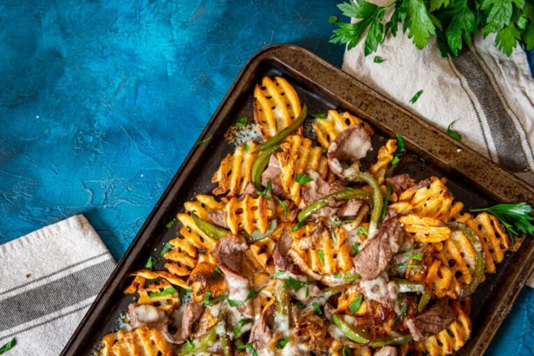 Philly Cheesesteak Fries | Easy Recipe | GirlCarnivore.com