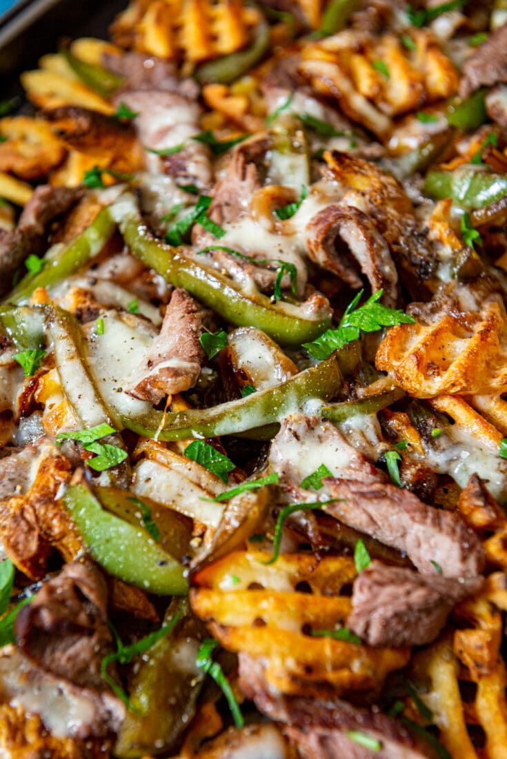 Philly Cheesesteak Fries | Easy Recipe | GirlCarnivore.com
