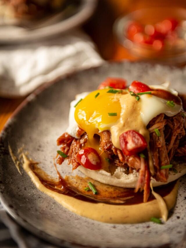 BBQ Eggs Benedict with Pulled Pork Story - Girl Carnivore