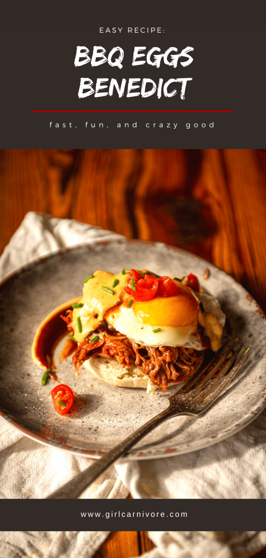 BBQ Eggs Benedict with Pulled Pork - Girl Carnivore