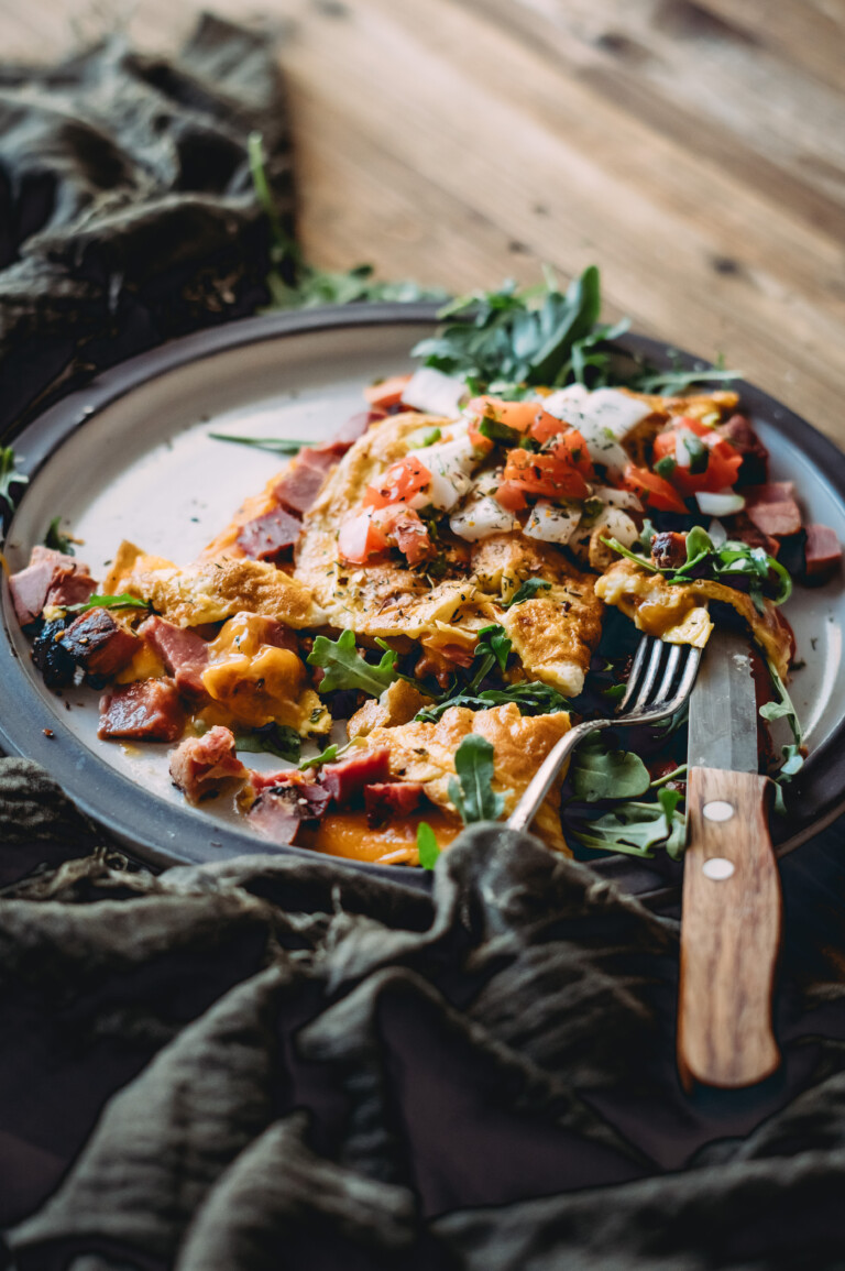 Diner-Style Ham and Cheese Omelette - Girl Carnivore