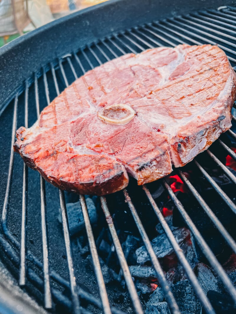 Grilled Ham Steaks with Brown Sugar-Mustard Glaze - ChefOutdoor