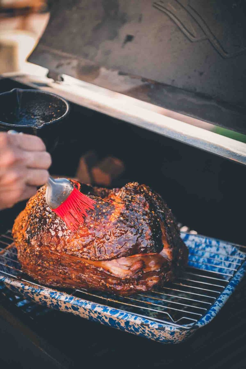 Smoked Spiral Ham Recipe with Maple Bourbon Glaze - Girl Carnivore