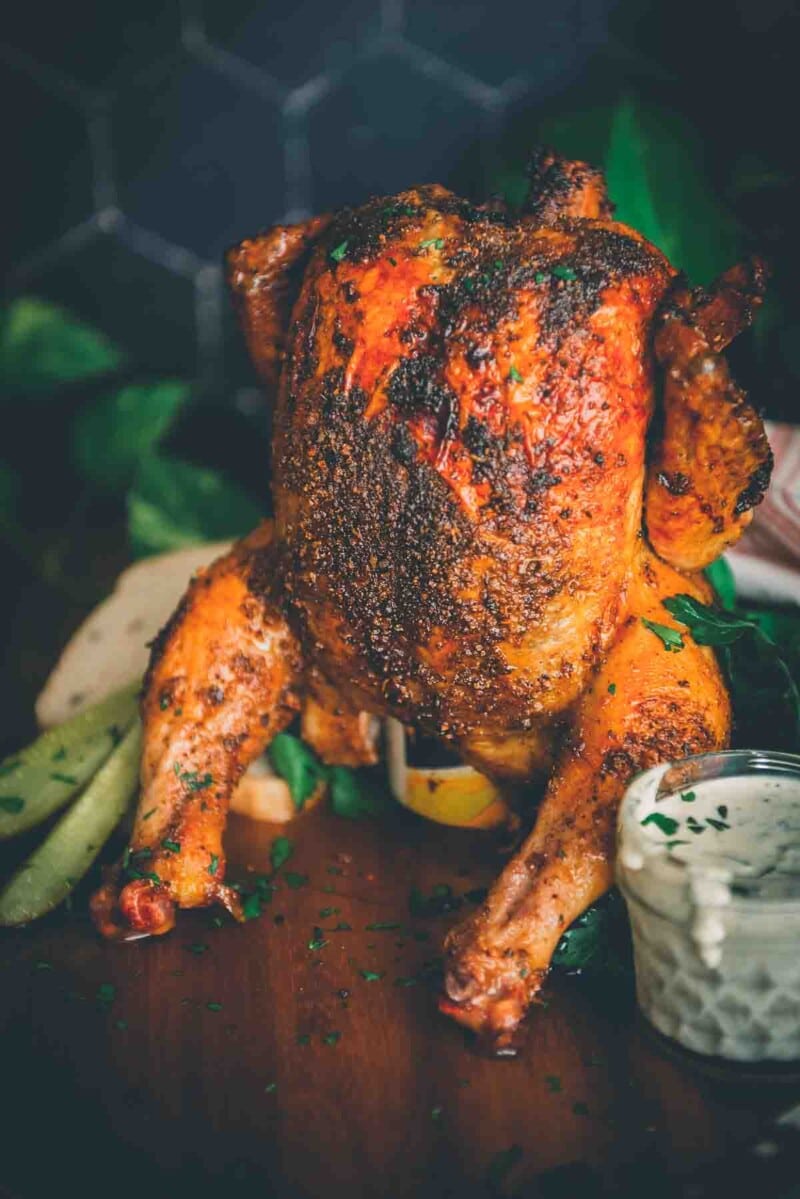 Juicy Smoked Beer Can Chicken - Girl Carnivore