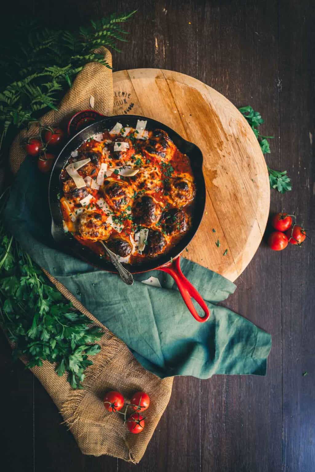 Chicken Parmesan Meatballs - Girl Carnivore