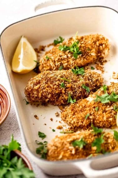 Easy Baked Panko Crusted Chicken Recipe with Parmesan