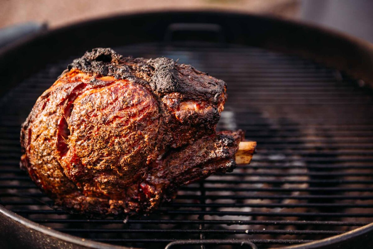 Grilled Prime Rib on a Charcoal Grill - Girl Carnivore