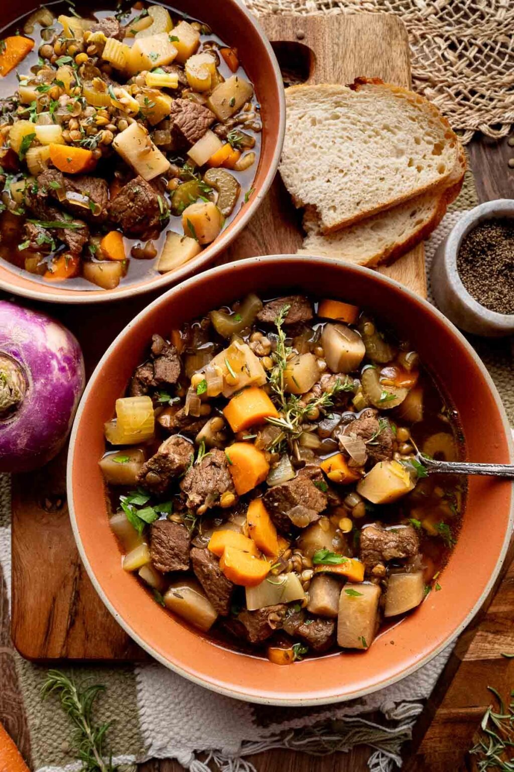 Slow Cooker Beef Stew with & Lentils, Turnips and Carrots - Girl Carnivore