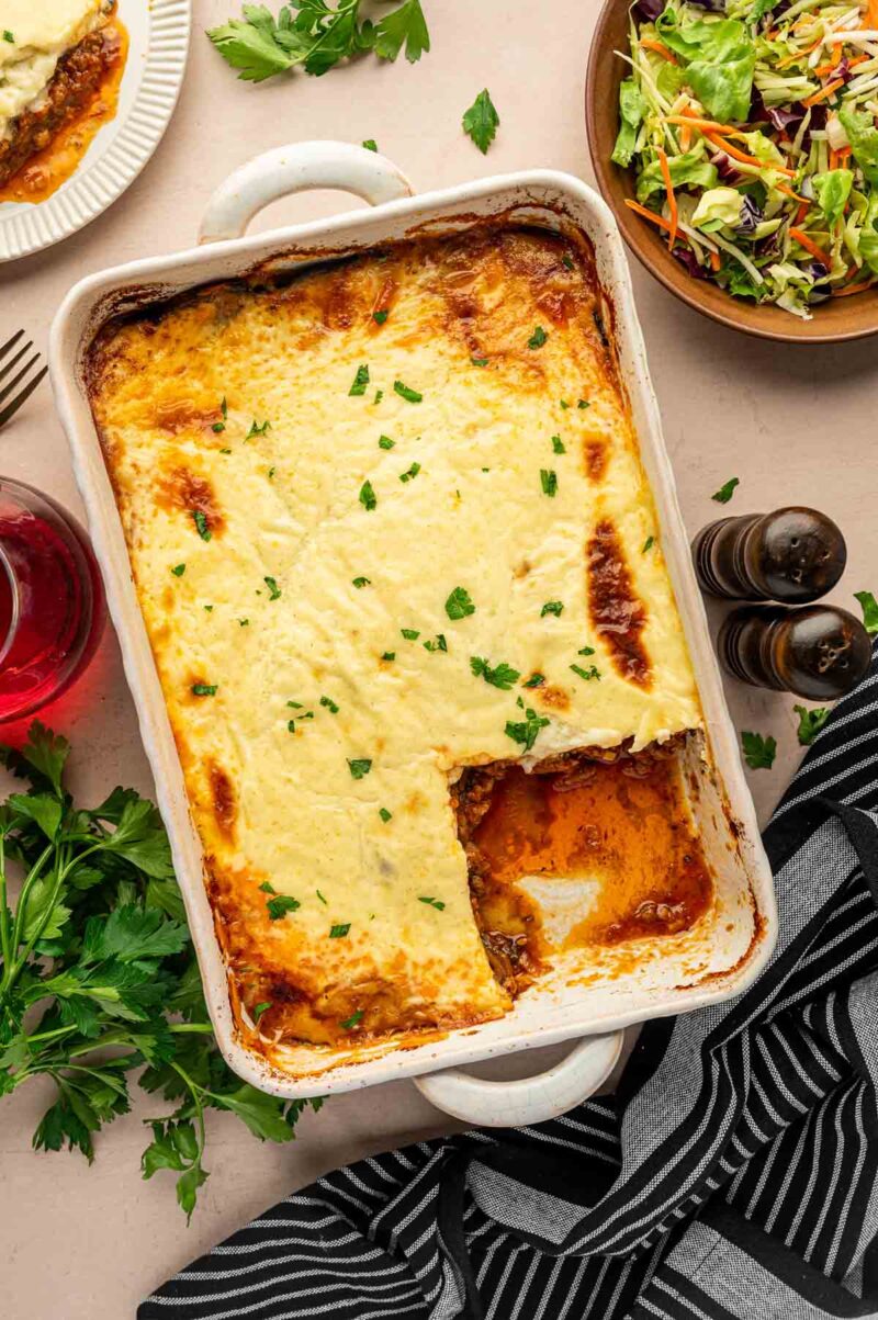 Greek Eggplant Lasagna (Moussaka) with Ground Lamb and Béchamel