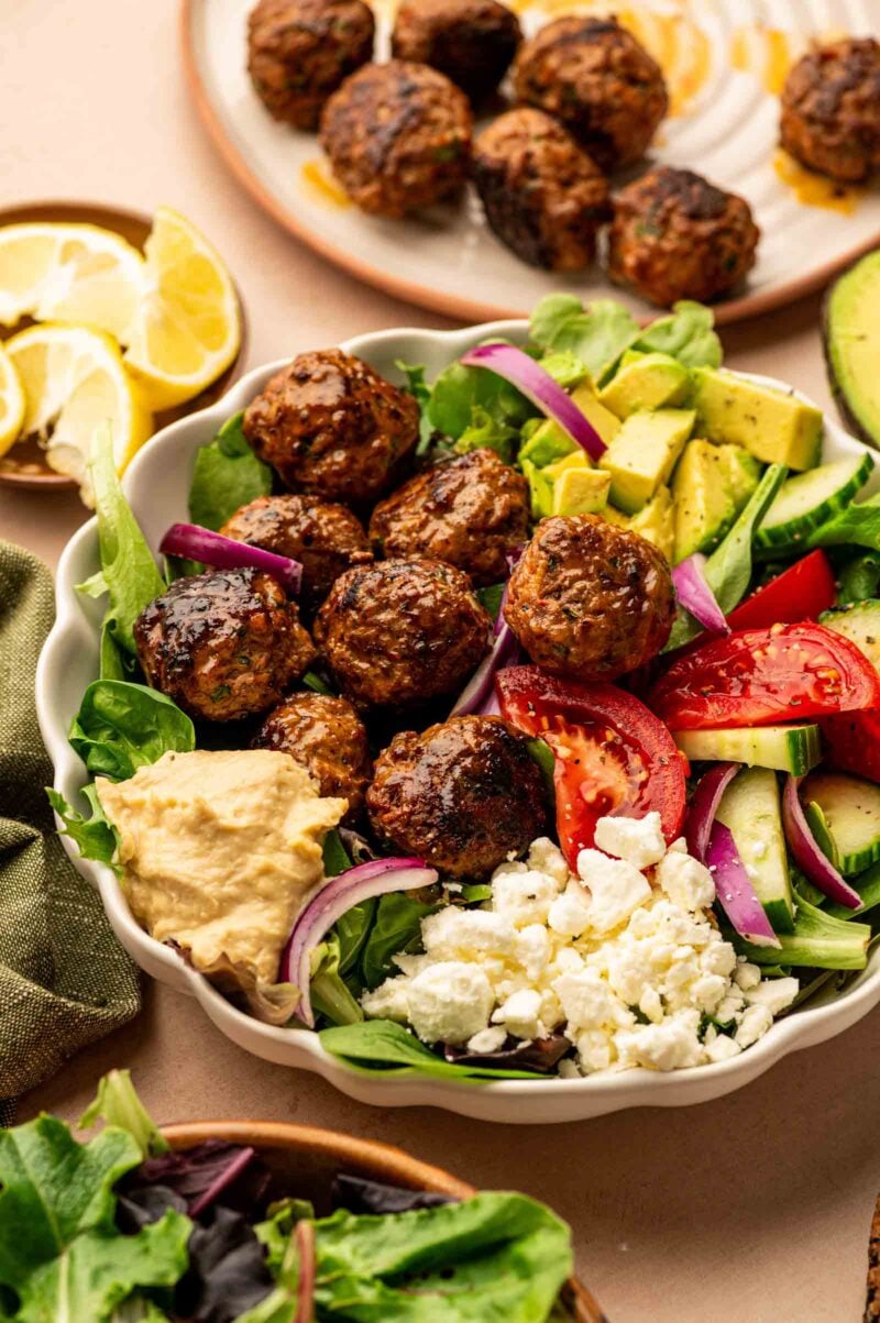 CAVA-Inspired Spicy Lamb Meatball Bowls (Easy Copycat Recipe)